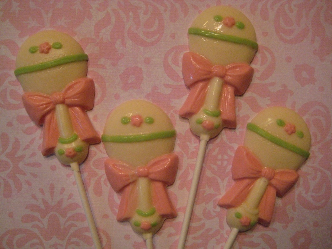 12-sweet White Chocolate Baby Rattle Lollipop Favors for - Etsy