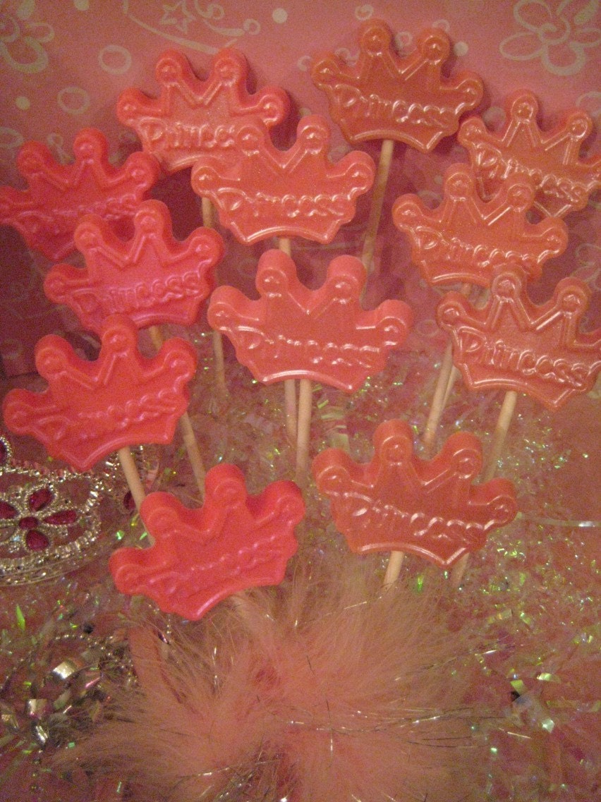 12-shimmery White Chocolate Princess Crown Lollipop Favors - Etsy