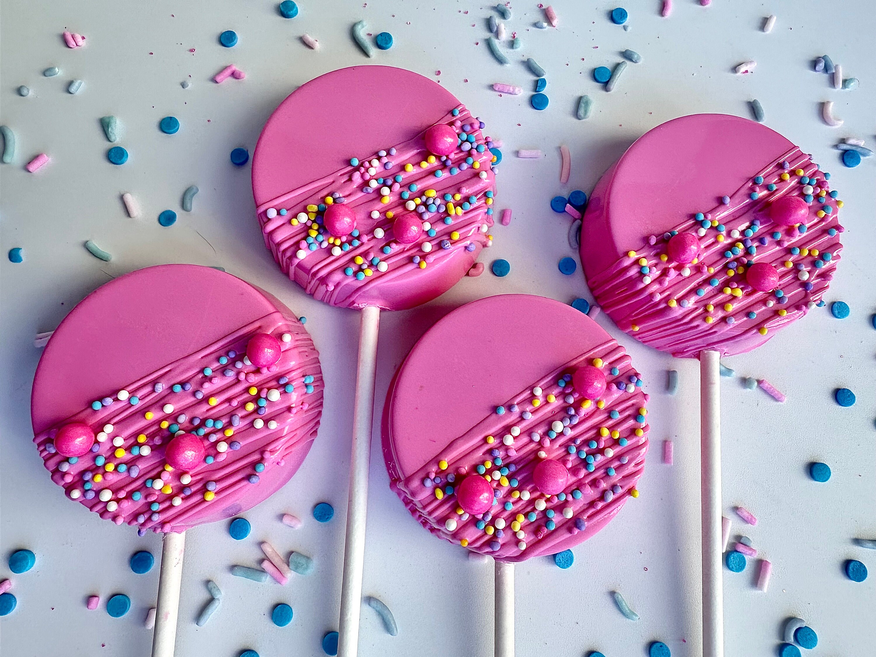 12-hot Pink Oreo Pops/oreo Lollipops/for Birthday Party/party Favors - Etsy