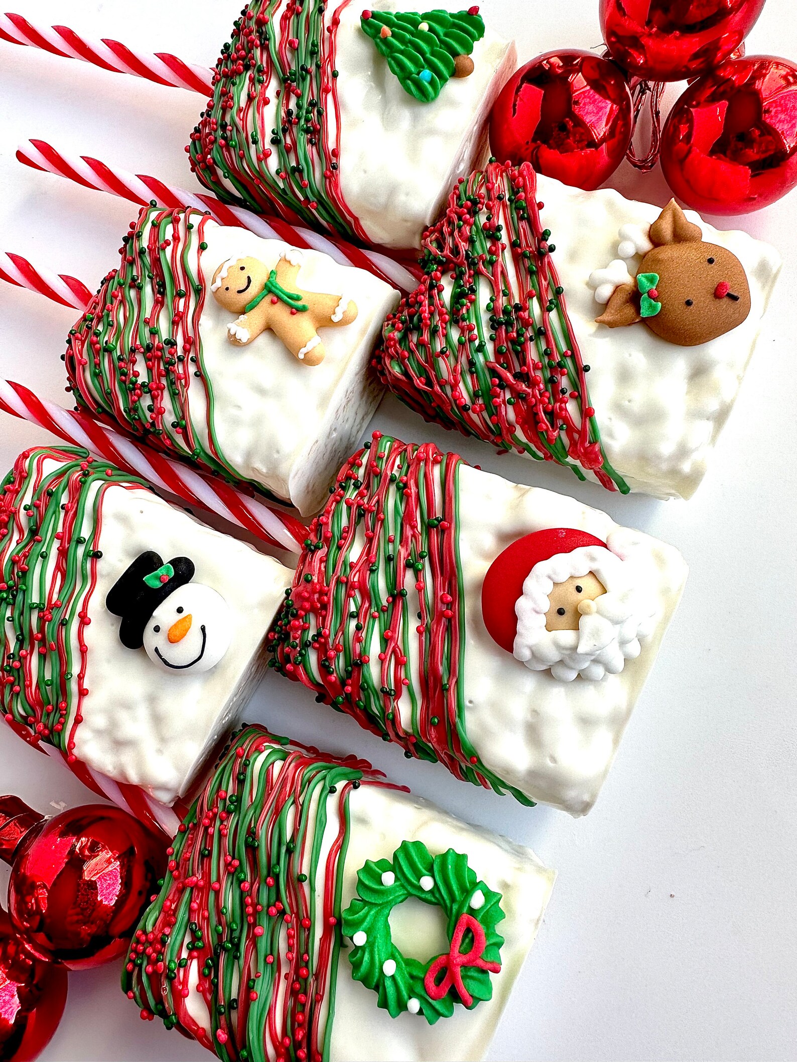 12-christmas Chocolate Covered Rice Krispie Treats for Christmas Favors ...