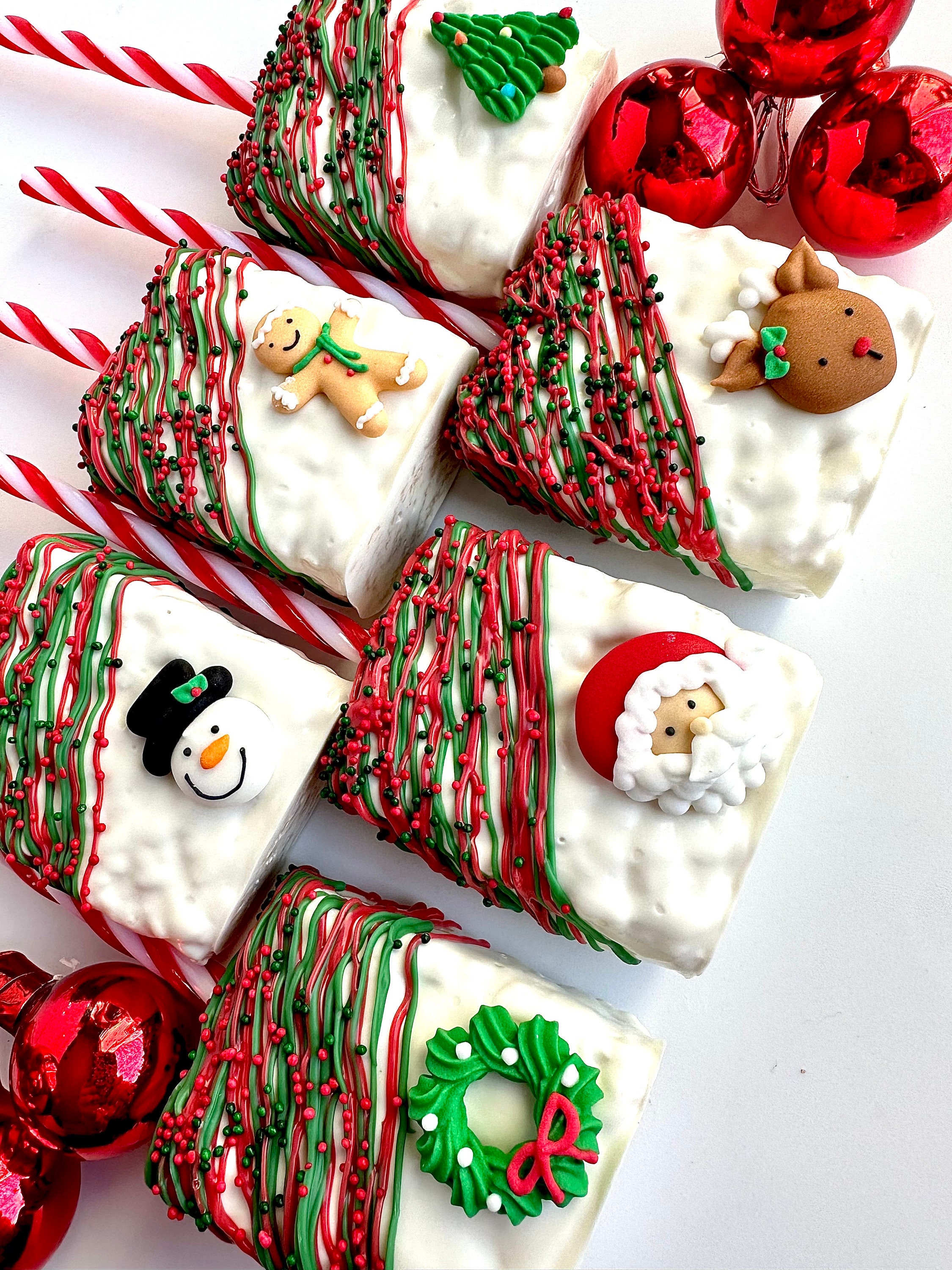 12-christmas Chocolate Covered Rice Krispie Treats for Christmas Favors ...