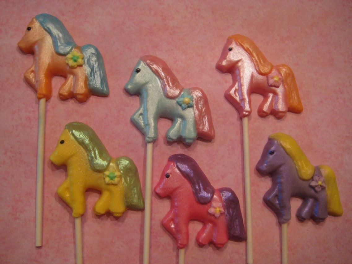 24 Shimmery Princess Pony White Chocolate Party Favor - Etsy