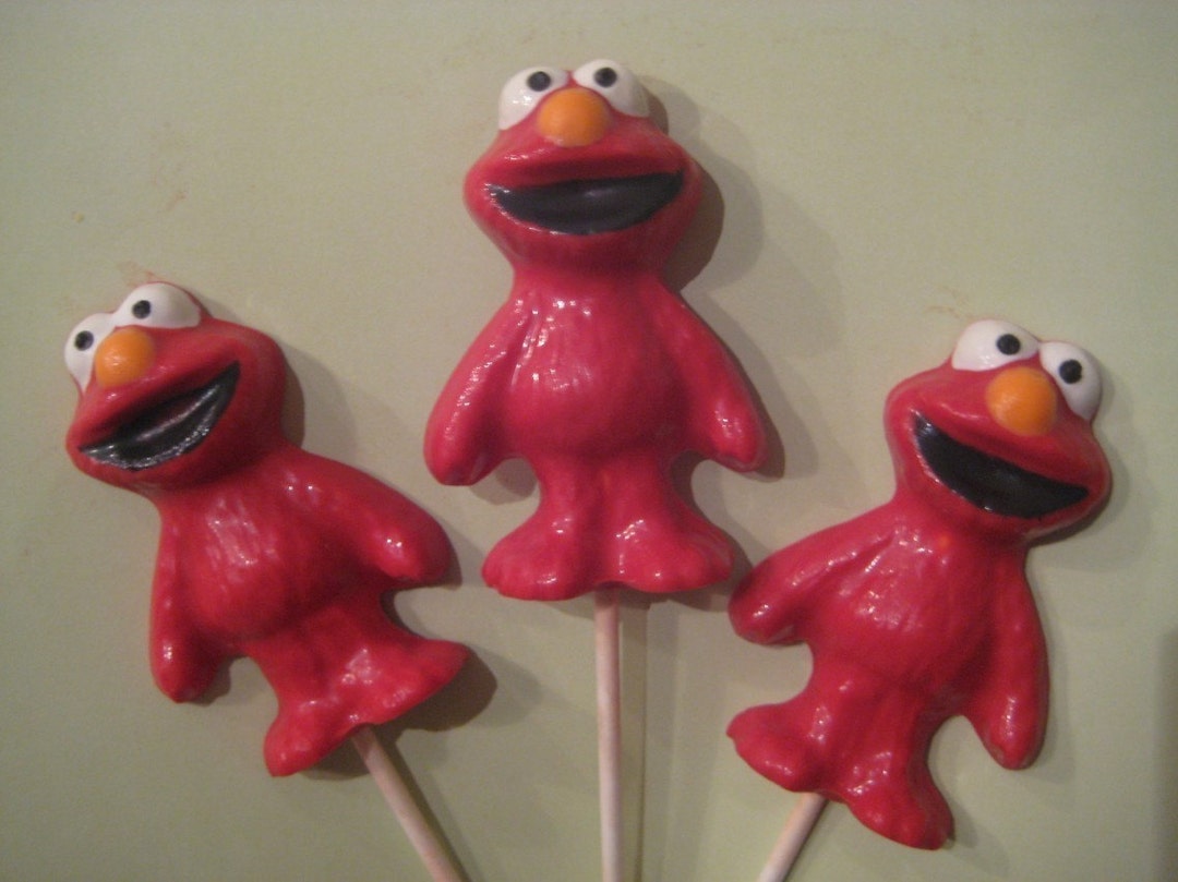 24-chocolate Elmo Lollipop Favors for Children’s Birthday Party/party ...