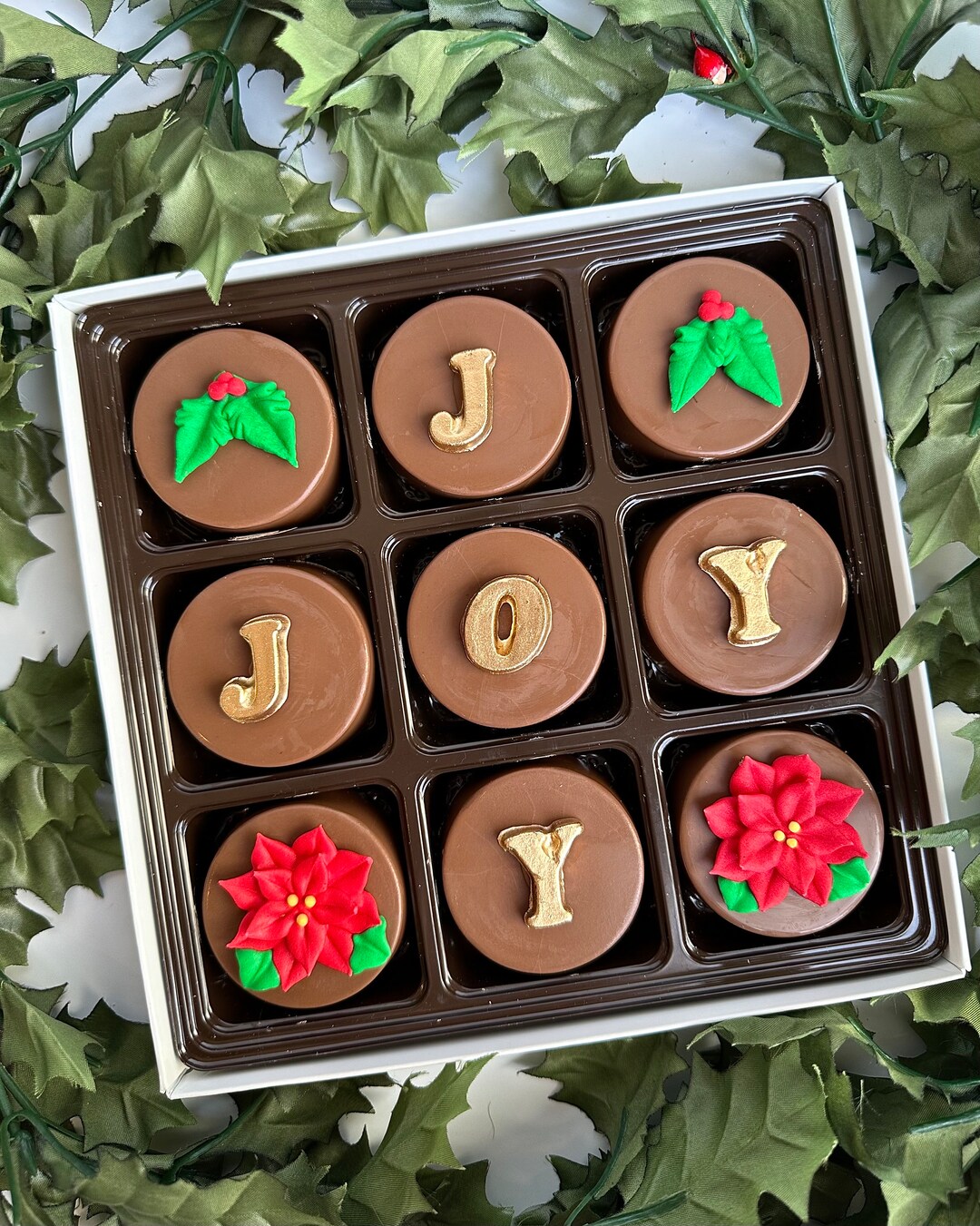 9 Piece Christmas Chocolate Covered Oreo JOY Gift Box Set for Christmas ...