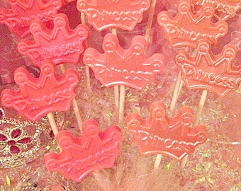 12 Chocolate Crown Pops Princess Party Crown Favors Princess Favors ...