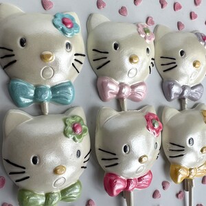 24-say Hello to My Sparkling Kitty Kat White Chocolate Lollipop Favors ...