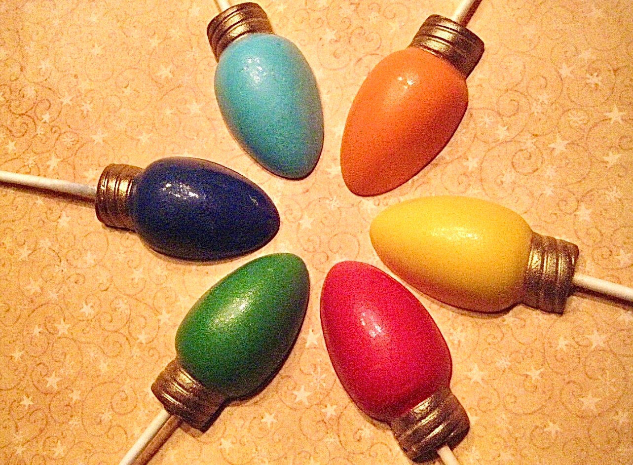24 Chocolate Christmas Light Bulb Lollipop Favors - Etsy