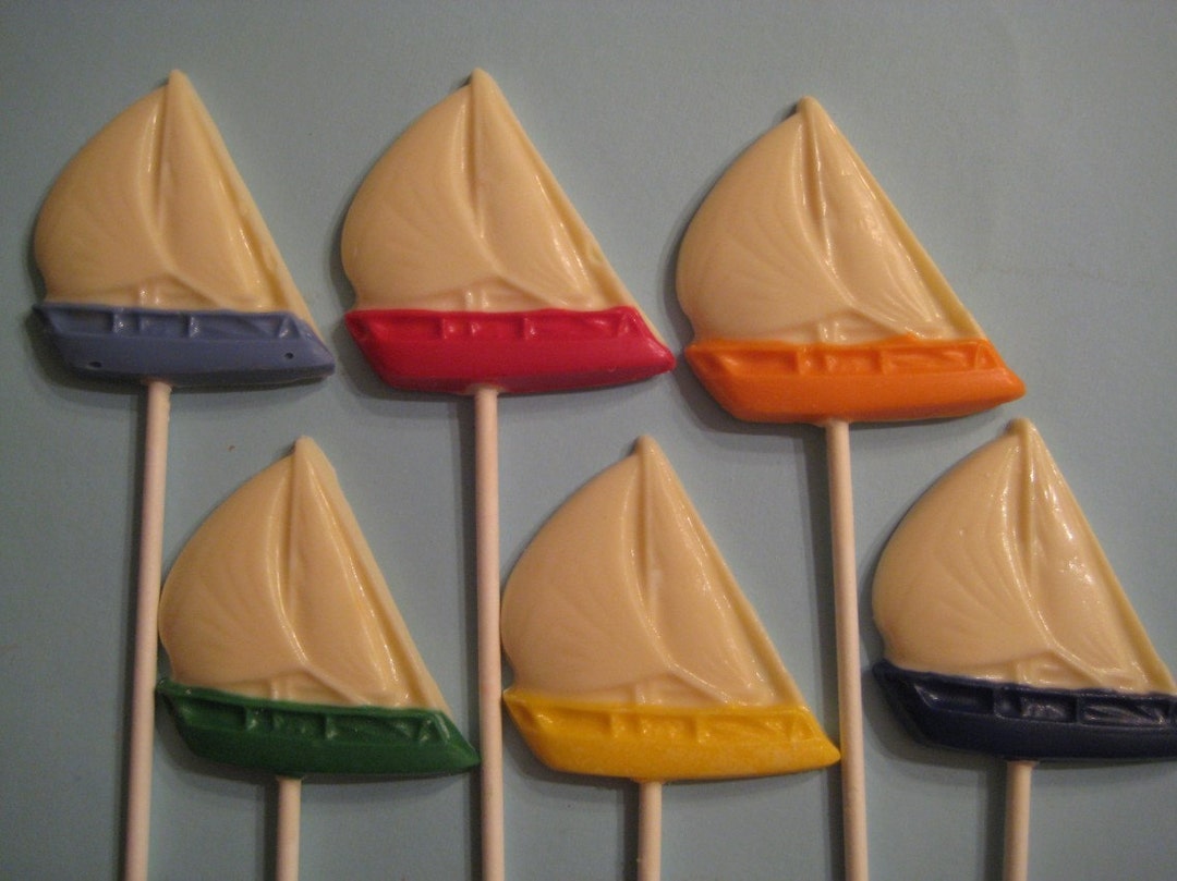 24-white Chocolate Sailboat Lollipops - Etsy