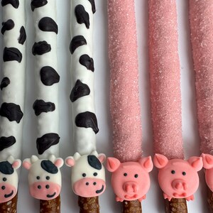 12-farm Animal Chocolate Covered Pretzels for Birthday Party/baby ...