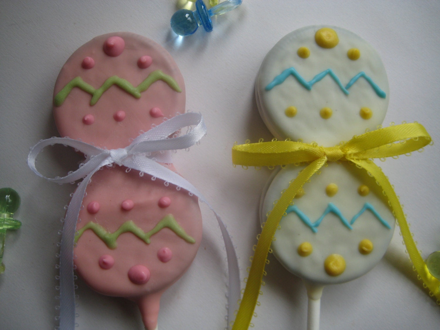 12-baby Rattles DOUBLE Chocolate Covered Oreo Pops - Etsy