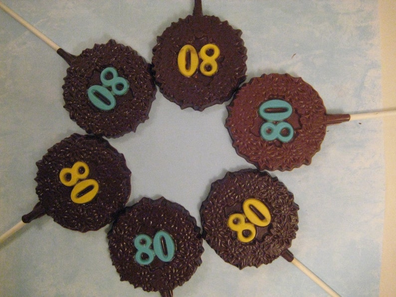 12 Milk Chocolate 80th Birthday Chocolate Lollipop Favors Etsy
