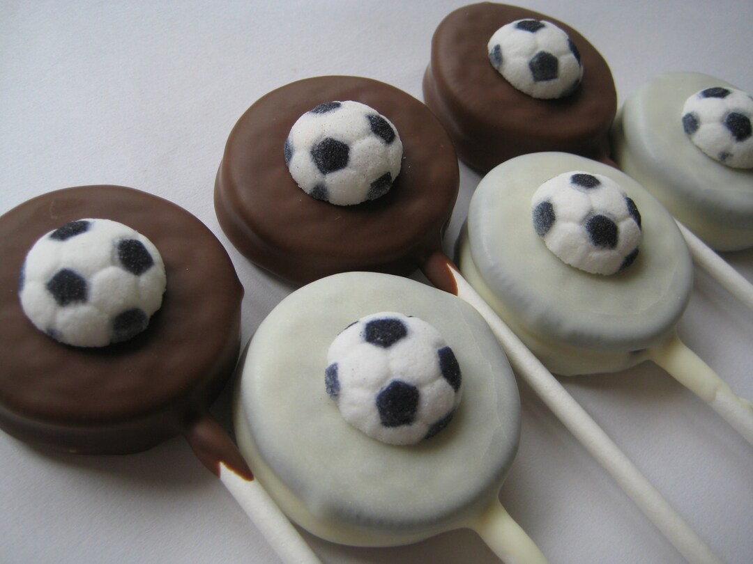 12-soccer Ball Chocolate Covered Oreo Lollipops - Etsy