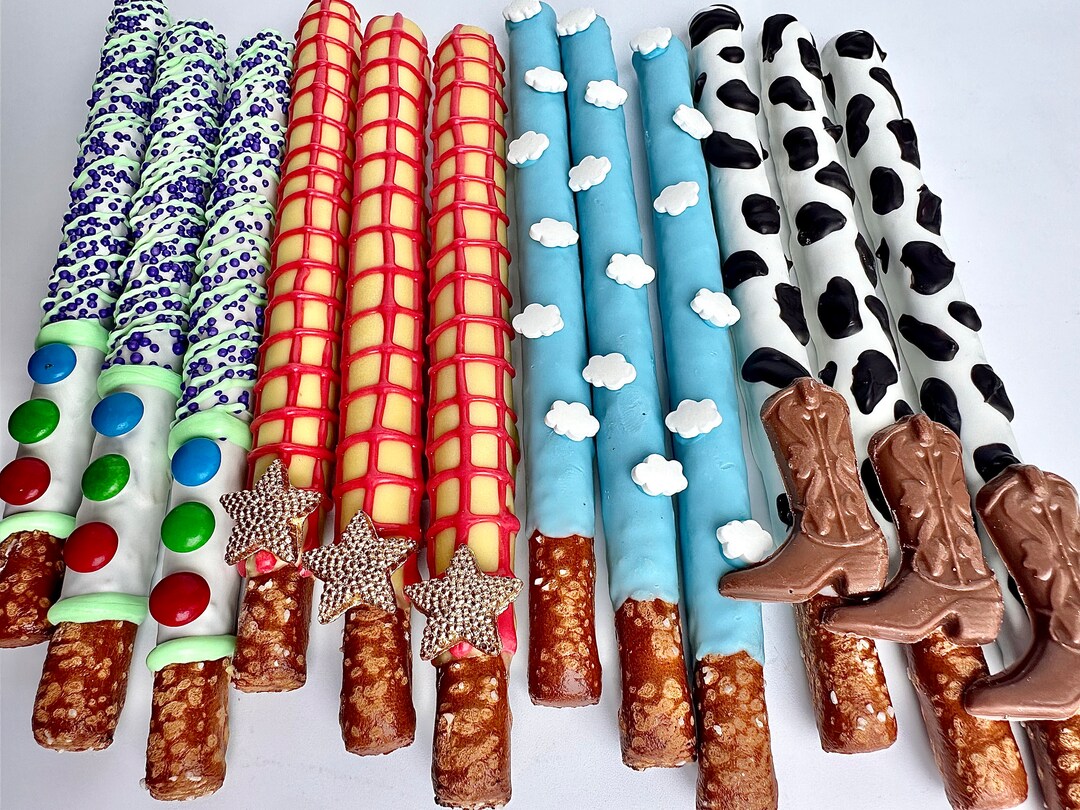 12-toy Story Themed Chocolate Covered Pretzels for Birthday Party/buzz ...