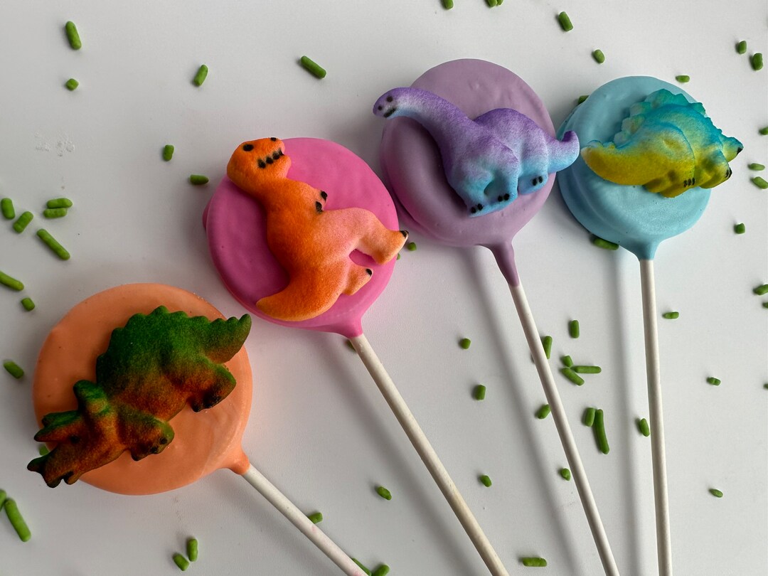12-dinosaur Chocolate Covered Oreo Pops - Etsy