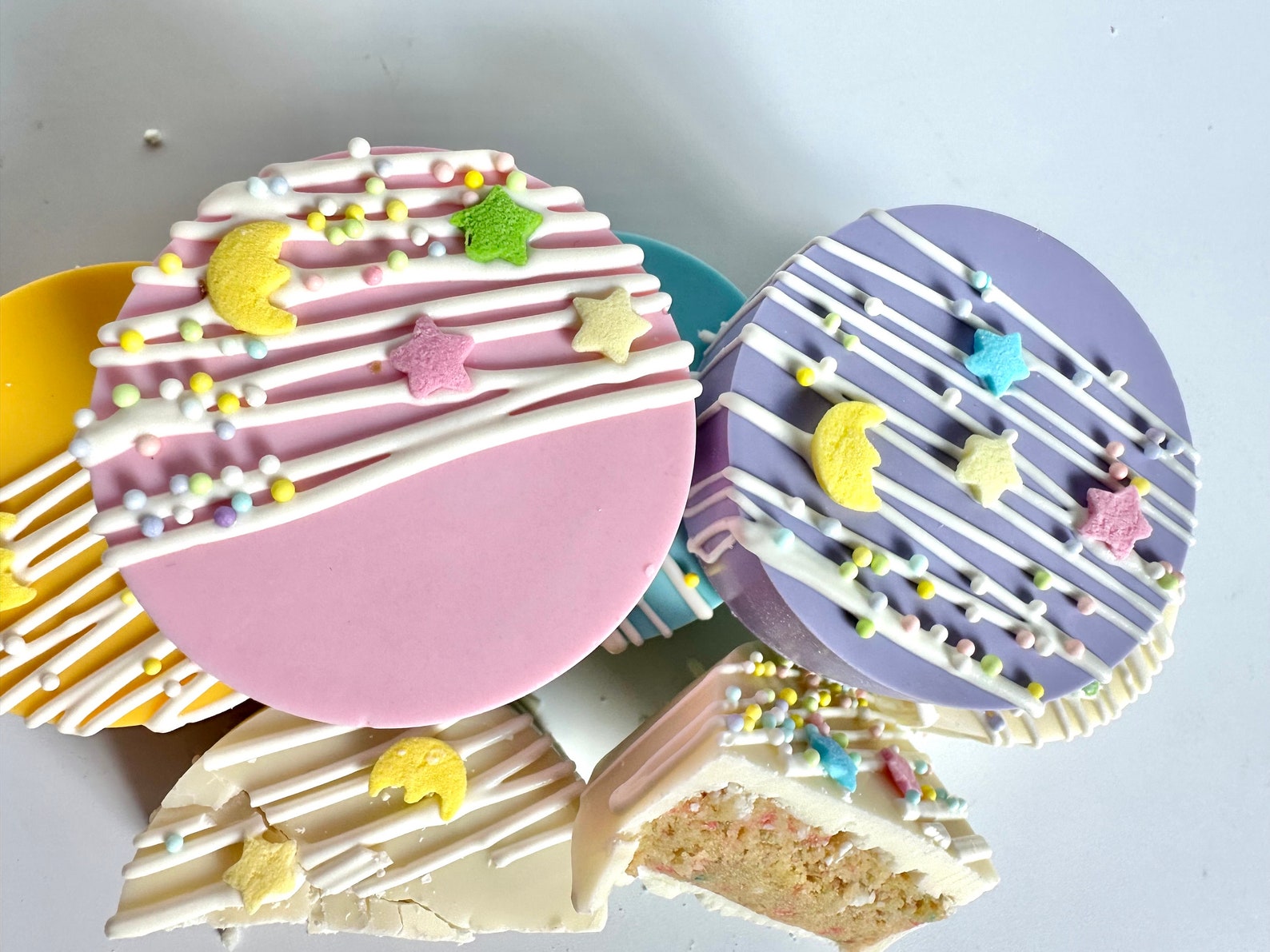 12-moon & Stars White Chocolate Cake Pucks for Birthday Party - Etsy