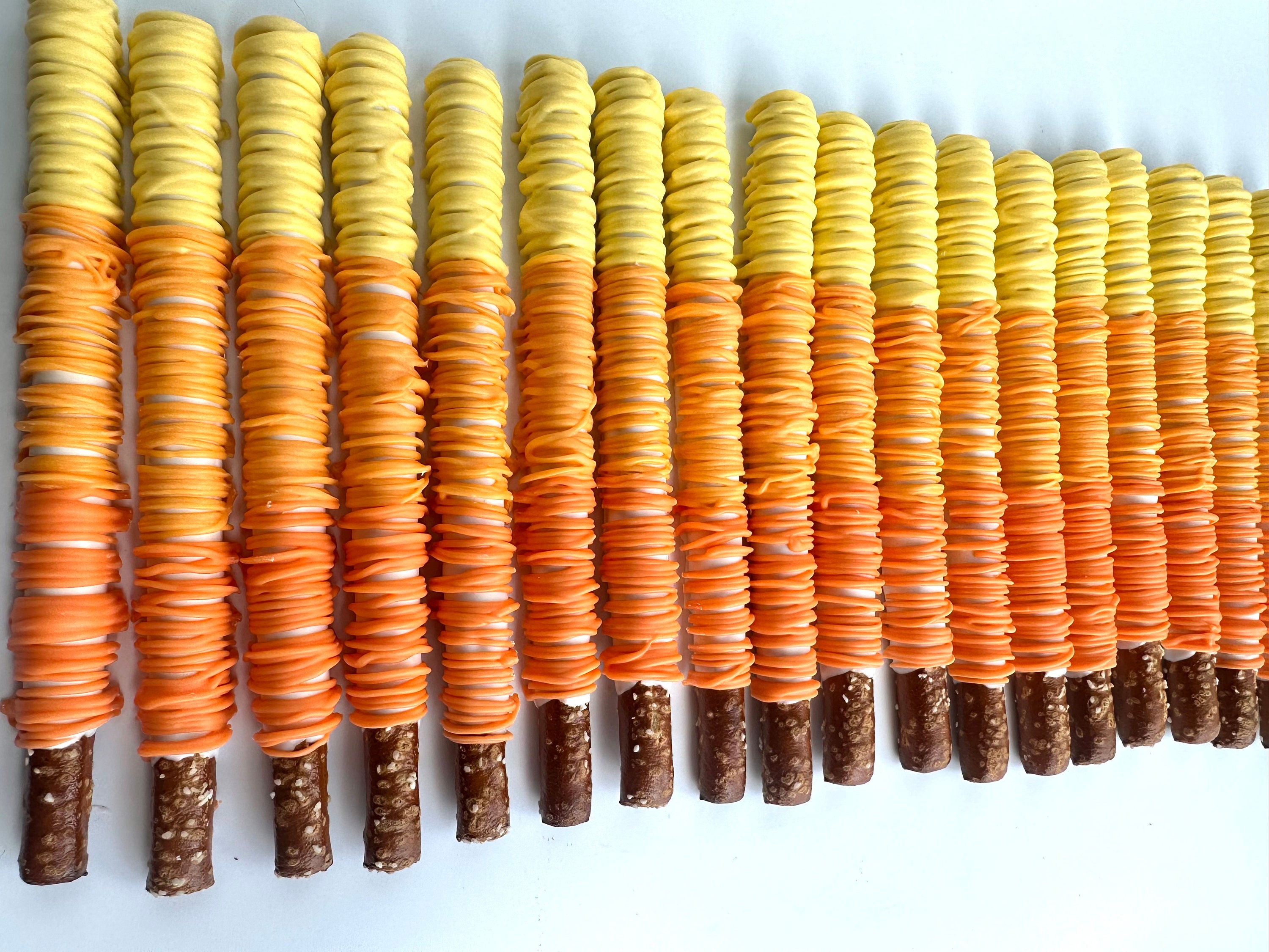 12-sunset Ombré Chocolate Covered Pretzels for Birthday - Etsy