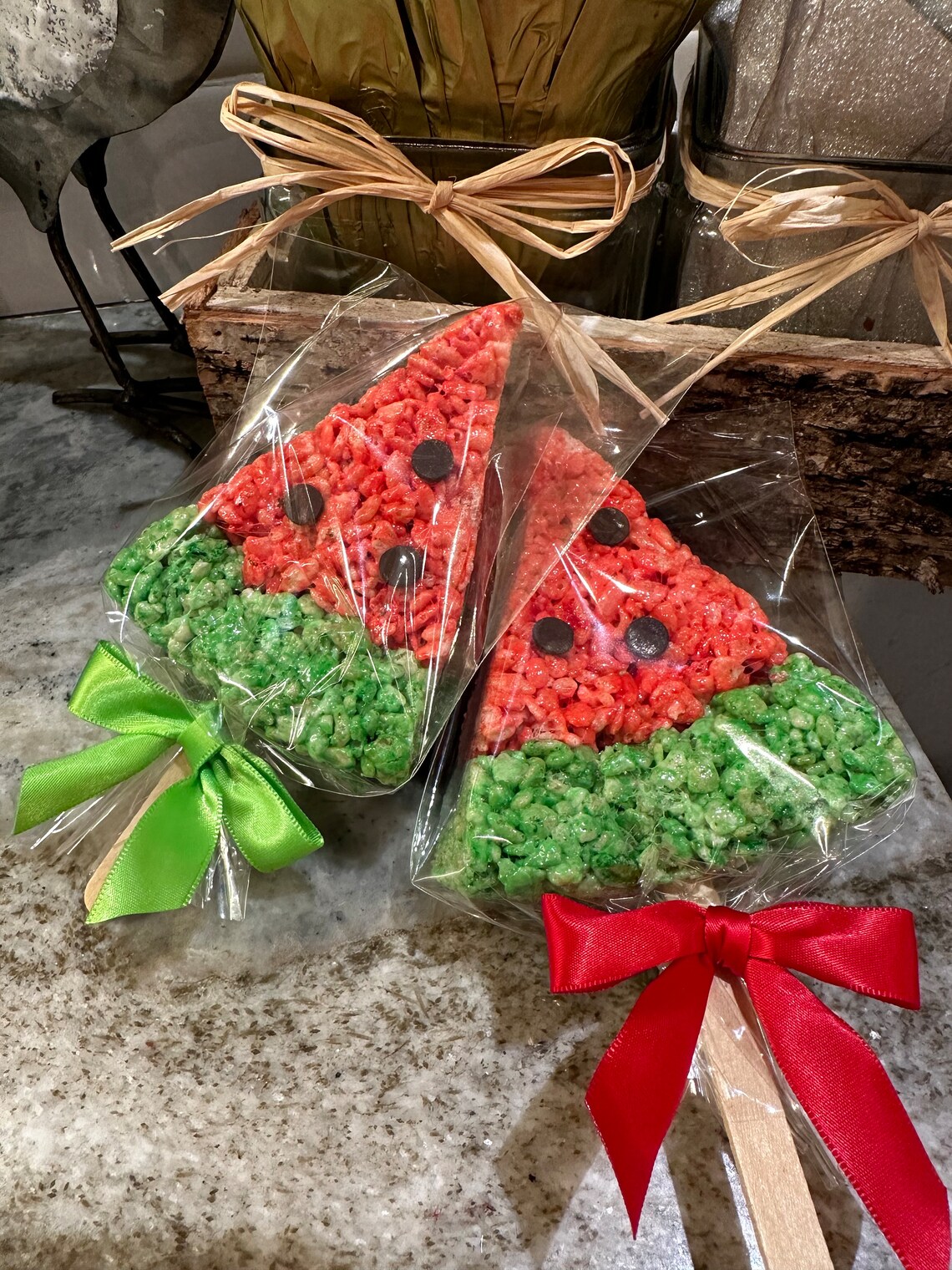 8 Slices of Watermelon Rice Krispie Treats for Birthday - Etsy