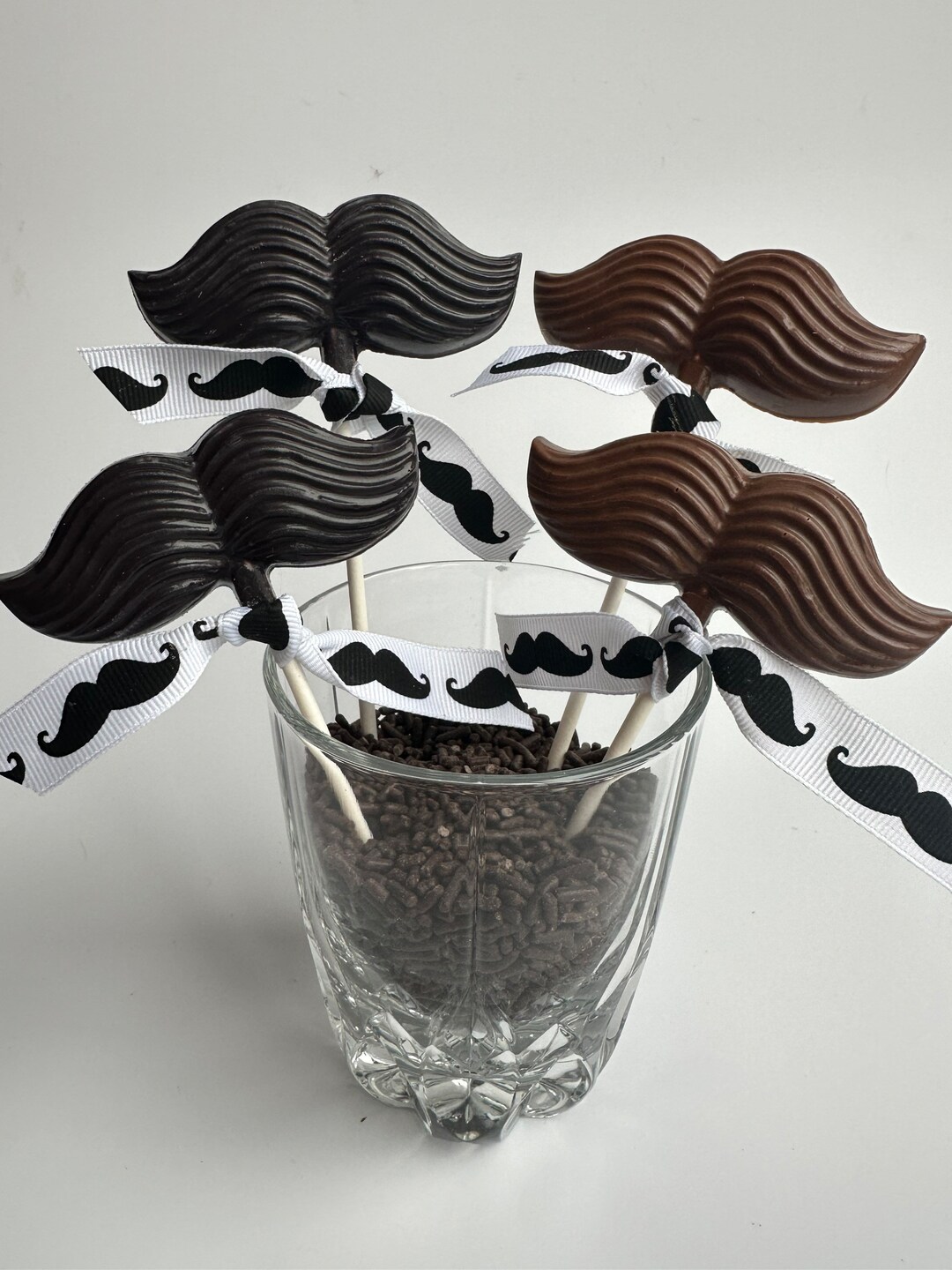 12-chocolate Mustache Lollipops - Etsy