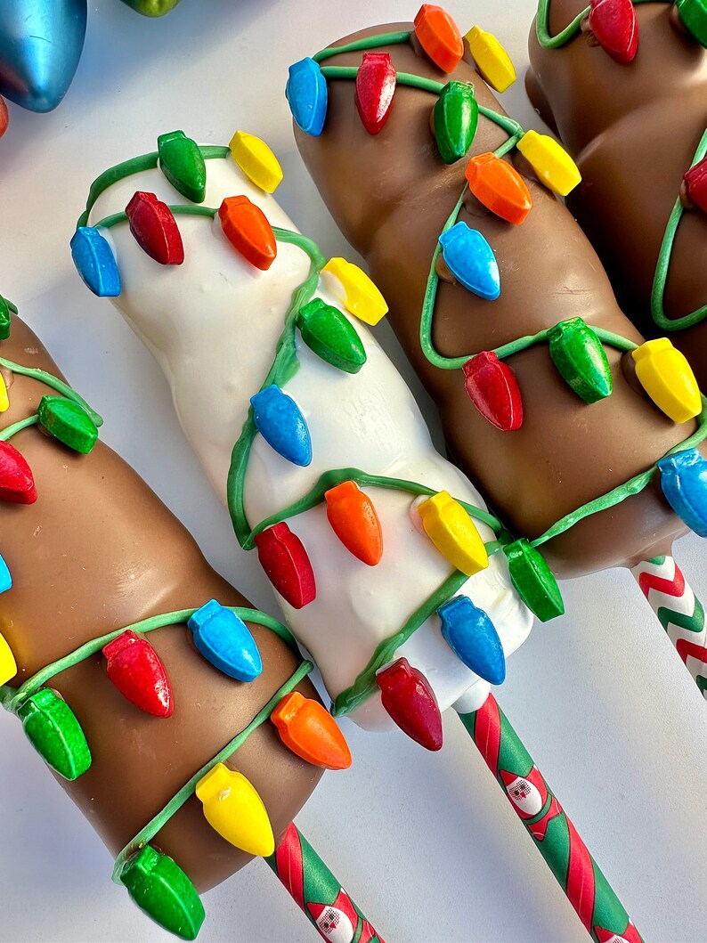 12-christmas Lights Chocolate Covered Triple Marshmallow Pops for ...