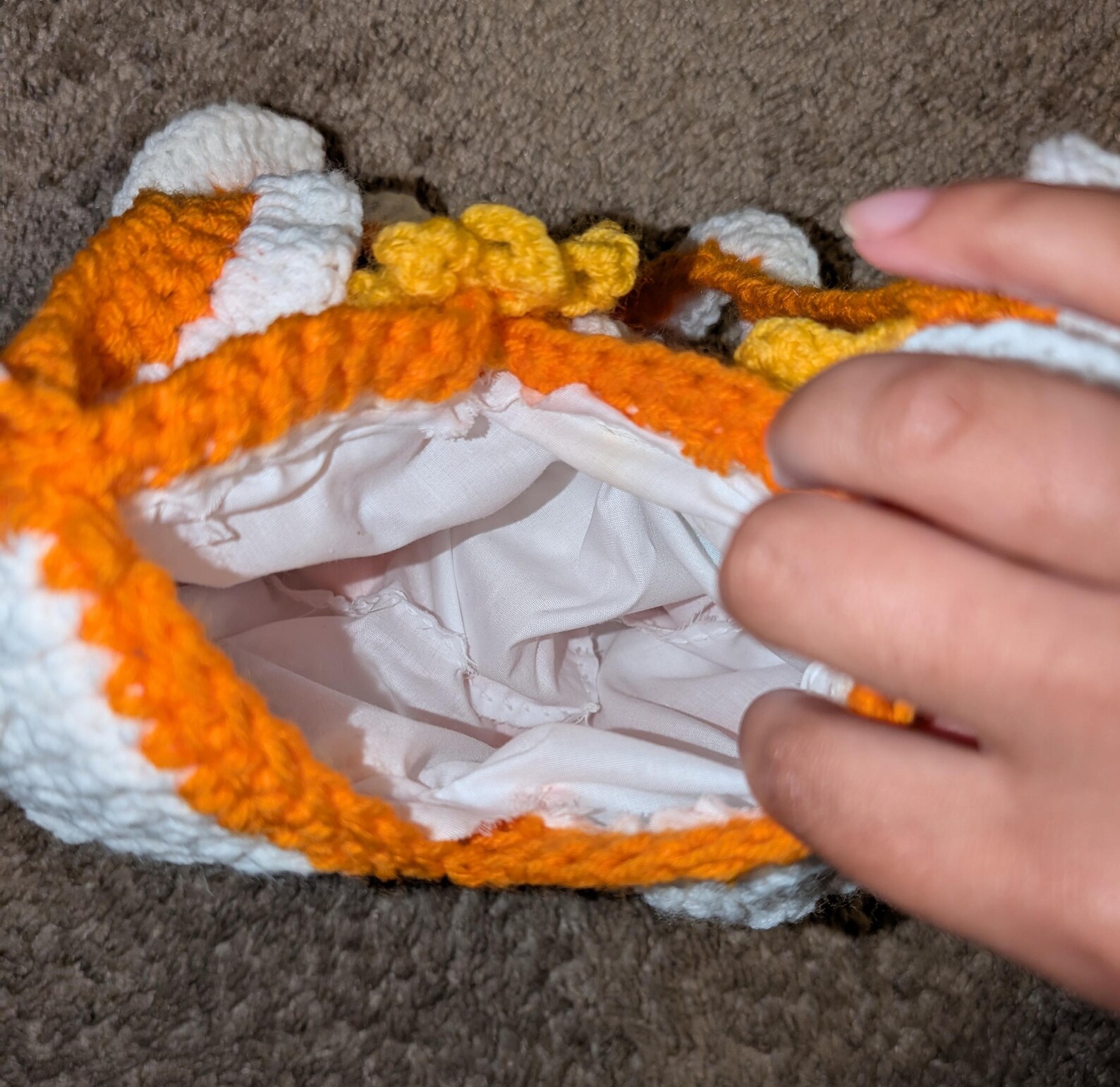 Orange and White Granny Square Purse - Etsy