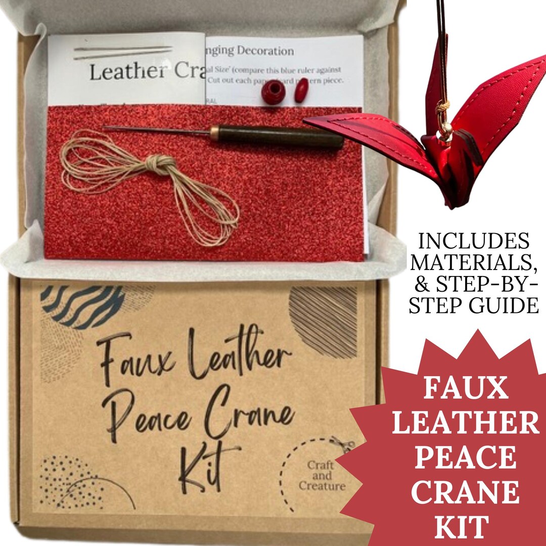 Faux Leather Peace Crane Sewing Kit Complete Beginner DIY With Pattern ...