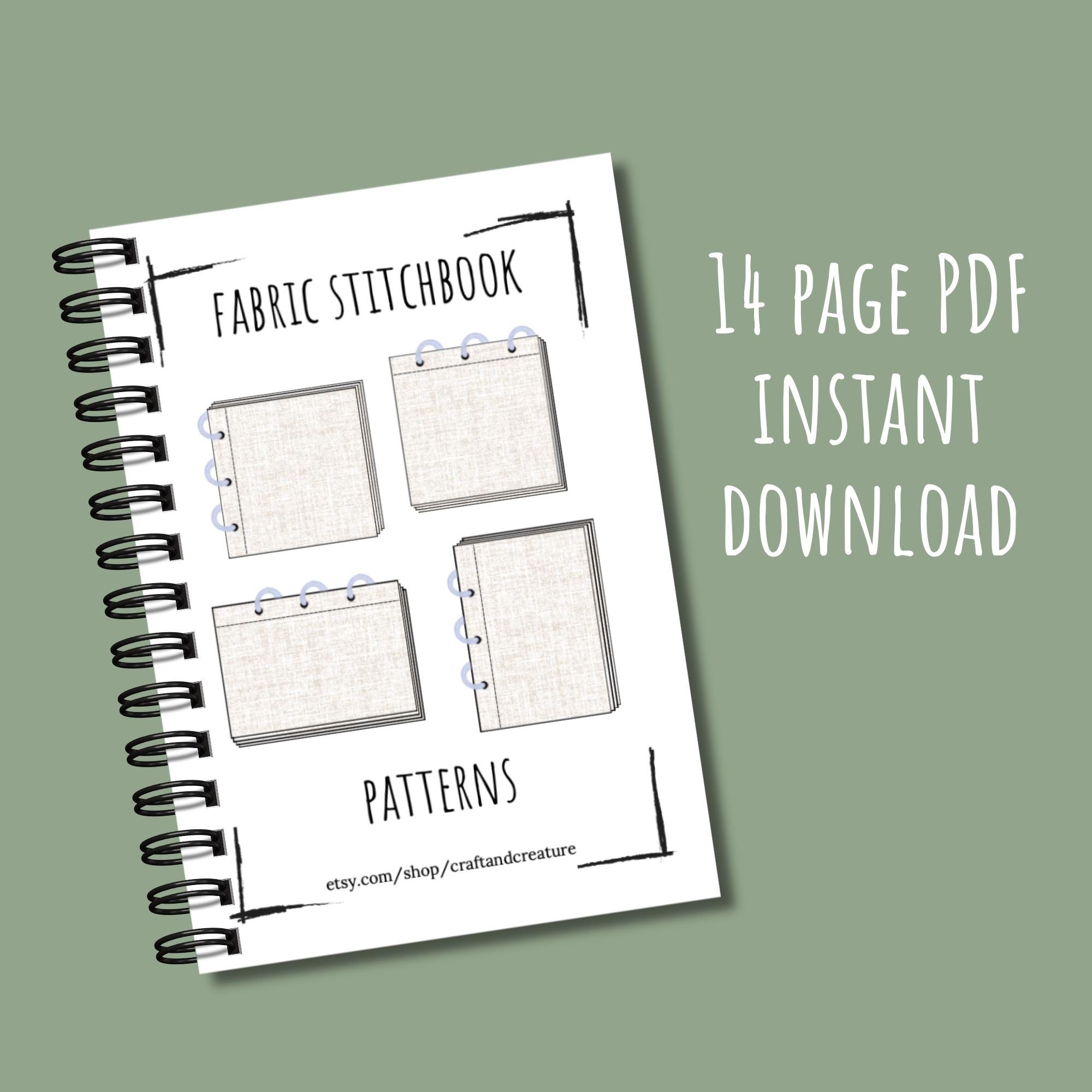 Stitchbook PDF Pattern Fabric Journal Template Embroidery Mixed Media ...