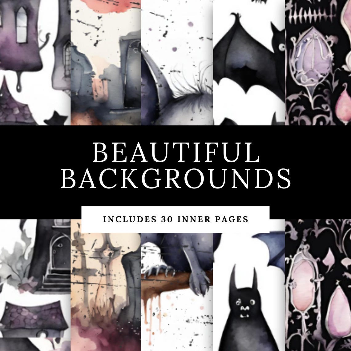 Goth Girl Junk Journal Digital Paper Gothic Whimsical Blue Card Goth ...