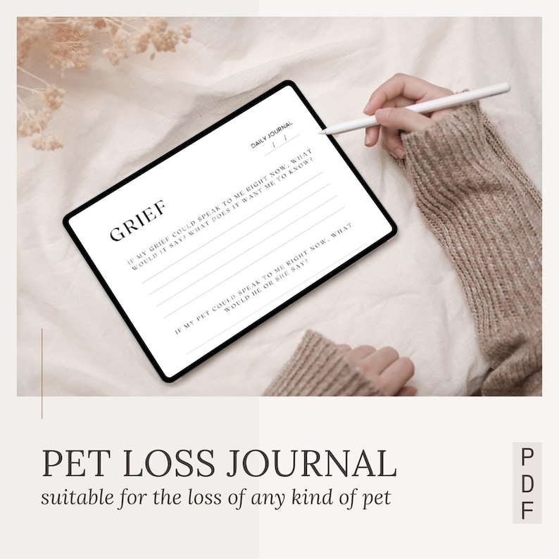 Pet Loss Gift Journal Digital Worksheet Dog Memorial Gift Dog ...