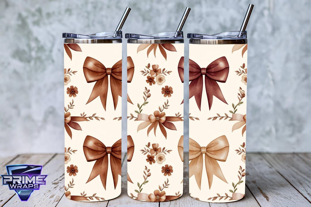 Floral Bows Tumbler Wrap: Rococo Coquette Design (PNG Download) - Etsy