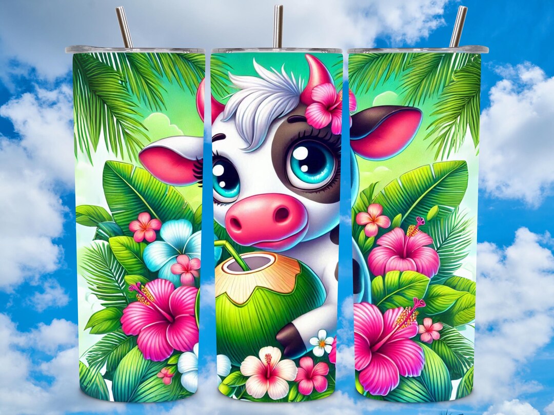 Highland Cow Coconut 20 Oz Skinny Tumbler Sublimation Design, Highland ...