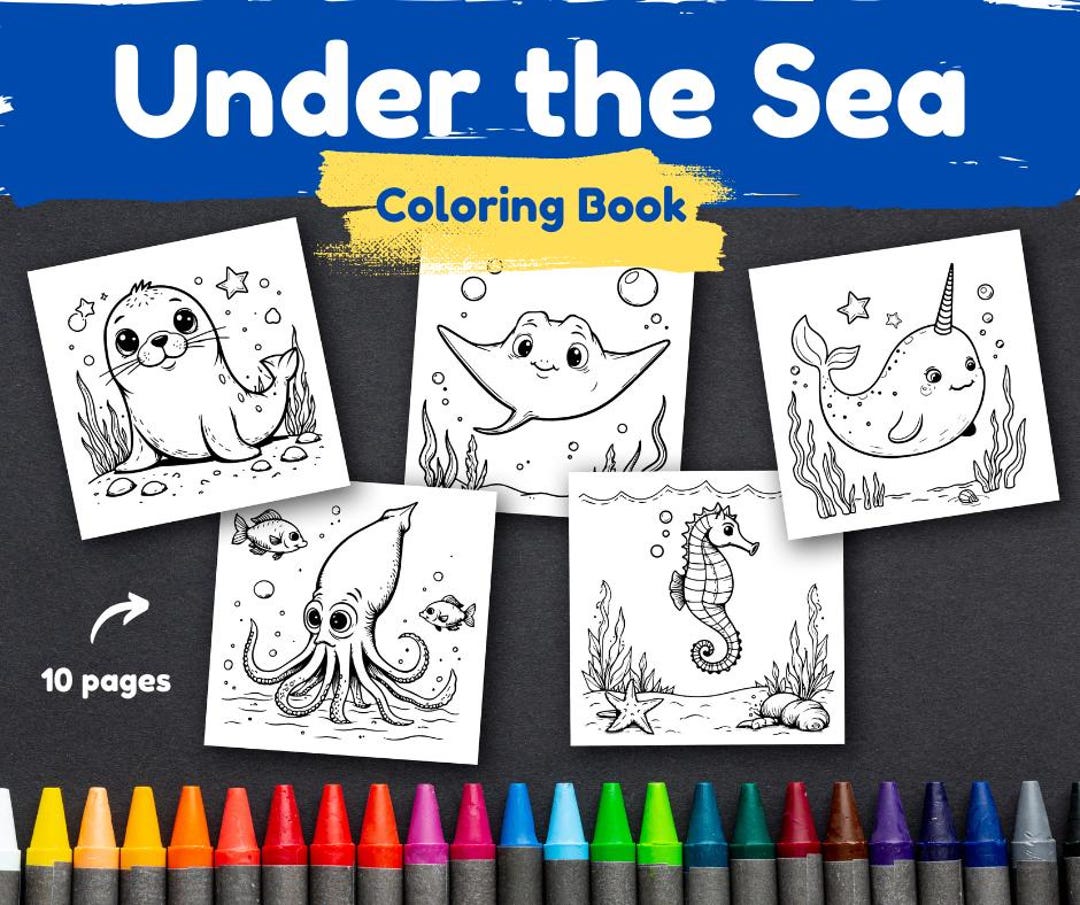 Kids Coloring Book, Ocean Coloring, Animal Printable, Coloring for ...
