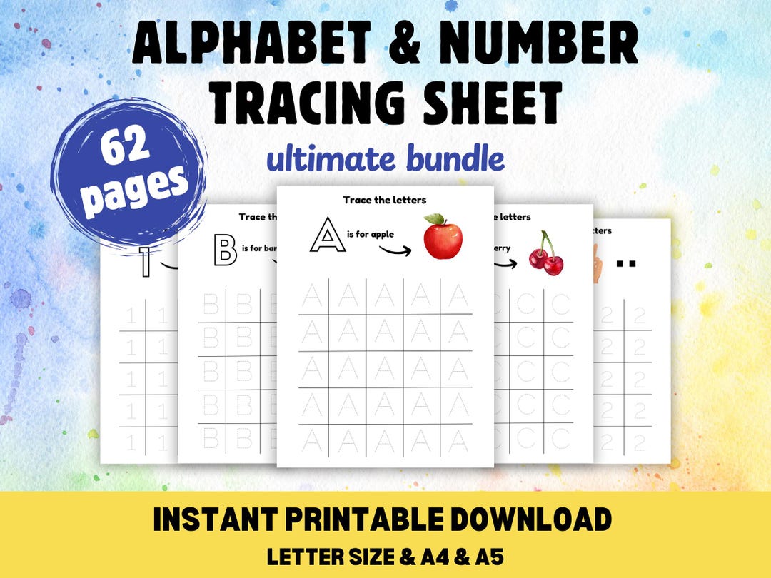Kindergarten Alphabet Tracing Pages, Uppercase and Lowercase Letters ...