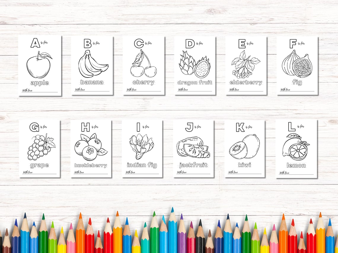 Alphabet Coloring Pages, Fruits Abc Coloring Pages, ABC Coloring Pages ...