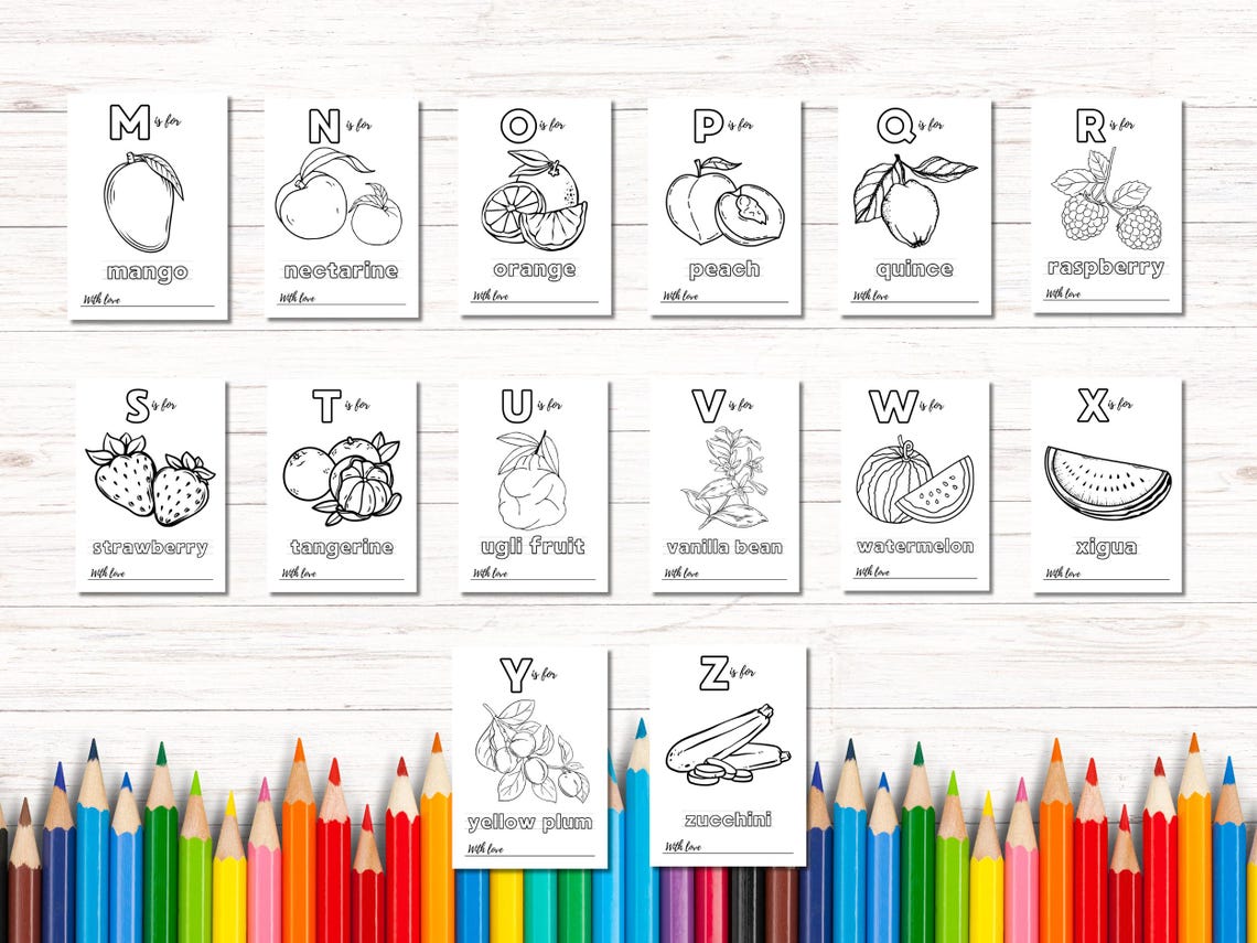 Alphabet Coloring Pages, Fruits Abc Coloring Pages, ABC Coloring Pages ...