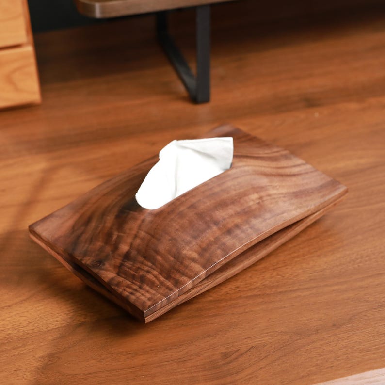Handmade Black Walnut Tissue Box Cover: Elegant Home Decor - Etsy