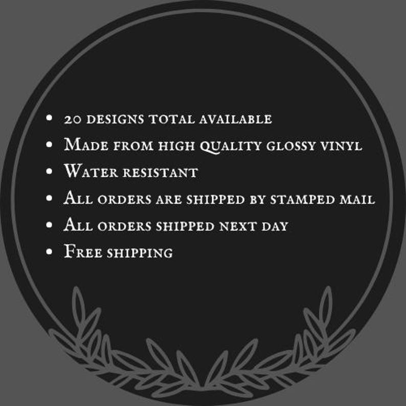 5-20pc Gothic Sticker, Bugs and Snakes, Glossy Vinyl, Water Resistant ...