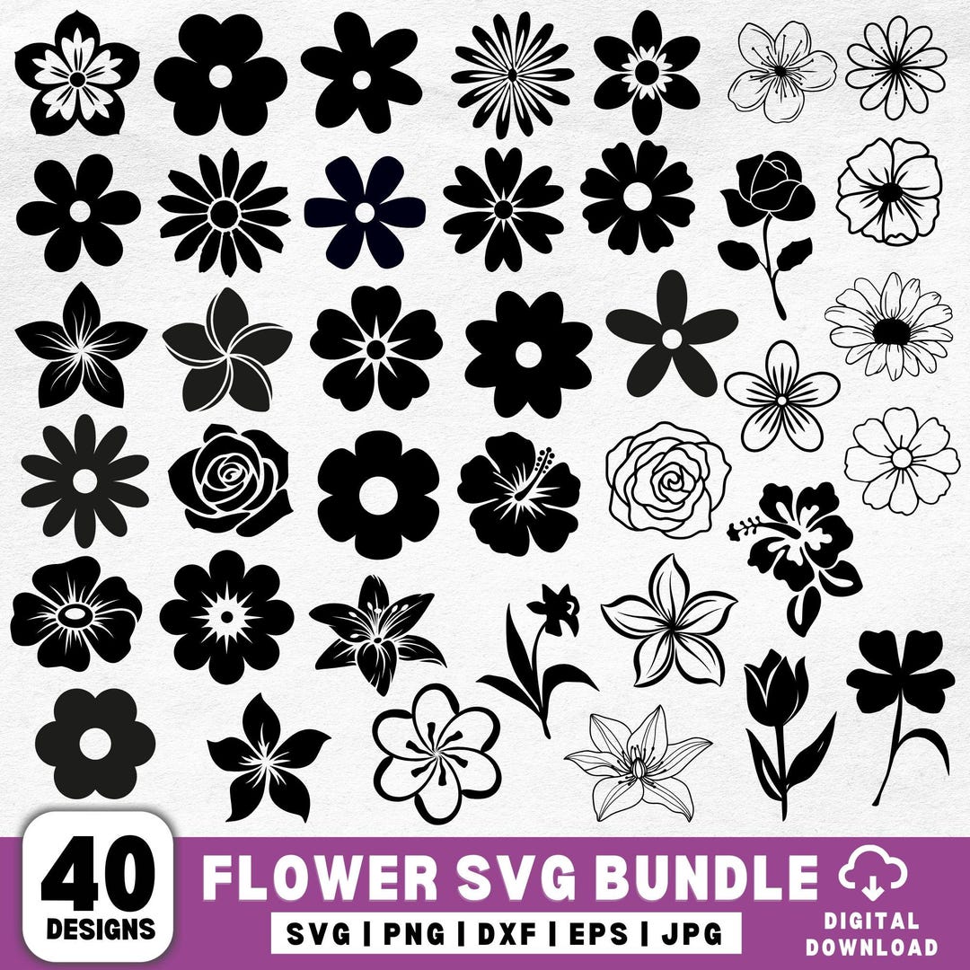 Flower SVG Bundle, Flowers Svg, Spring, Flowers Designs for Shirts ...