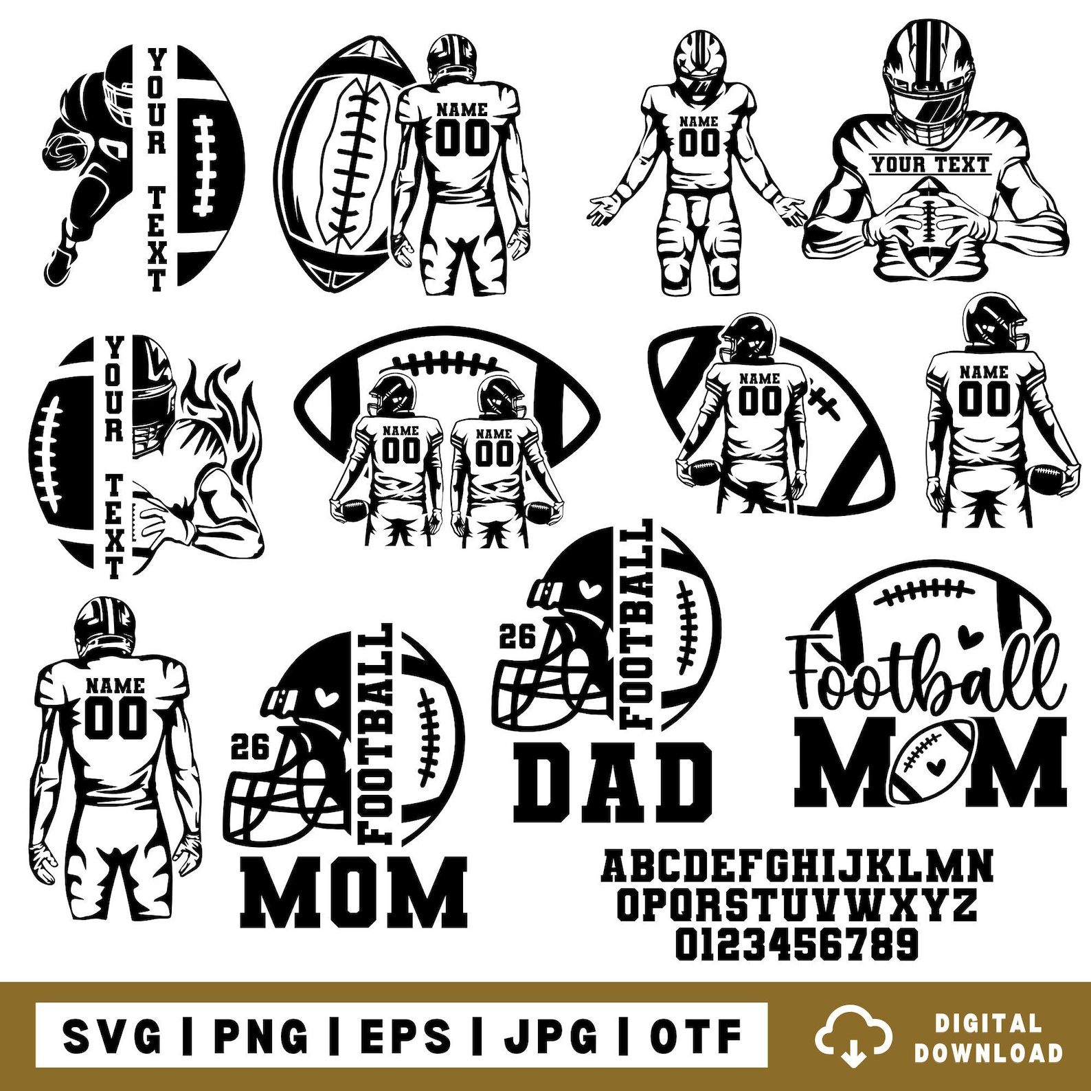 Custom Football Player Svg, Football Svg,football Player Svg,football ...