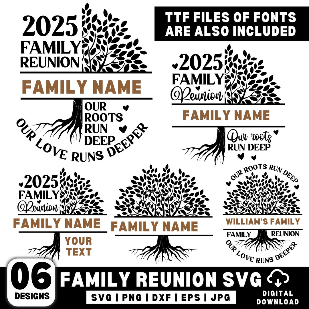 Family Reunion Tree 2025 SVG PNG, Family Tree Svg Designs, Our Roots ...