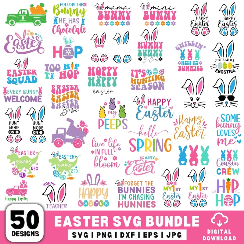 Spring Bunny Print Svg - Etsy UK