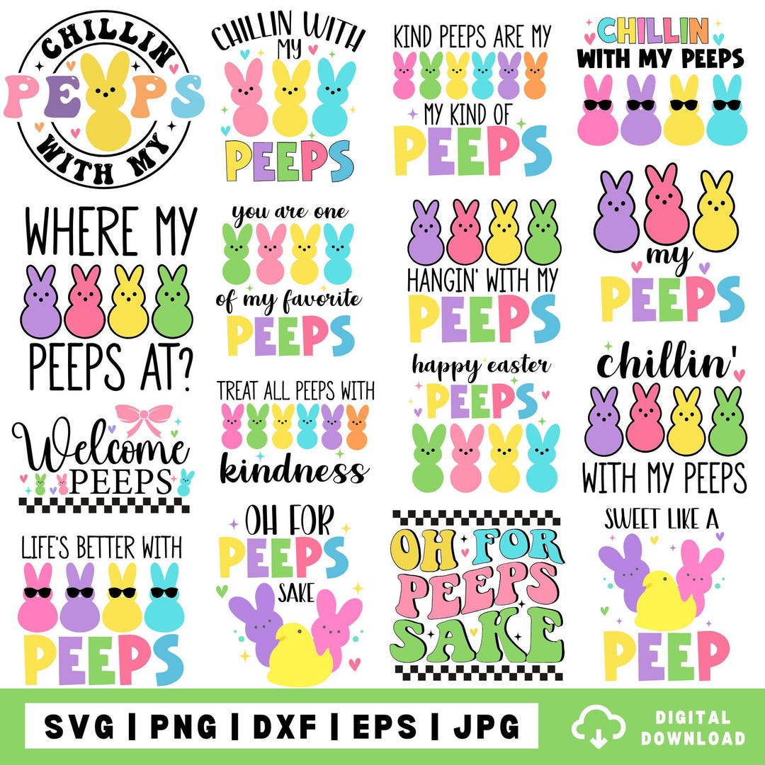 Easter Bunny Peeps Svg, Peeps Svg, My Peeps Svg, Kids Easter Svg ...