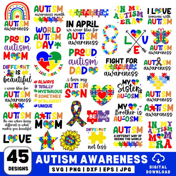 Autism Awareness Svg - Etsy