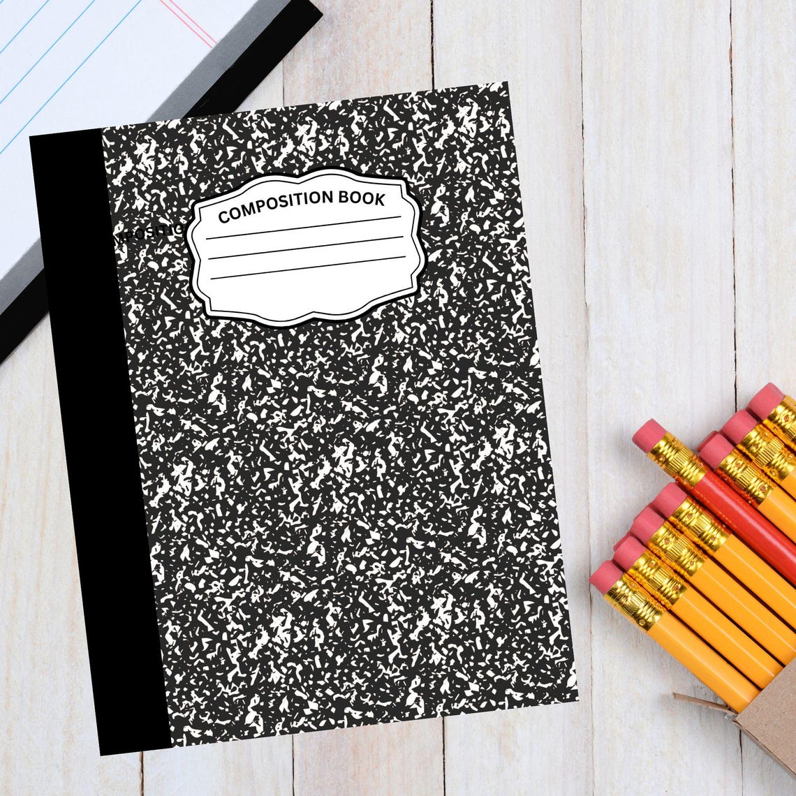 Composition Book Mockup Template, School Notebook Cover, Composition ...
