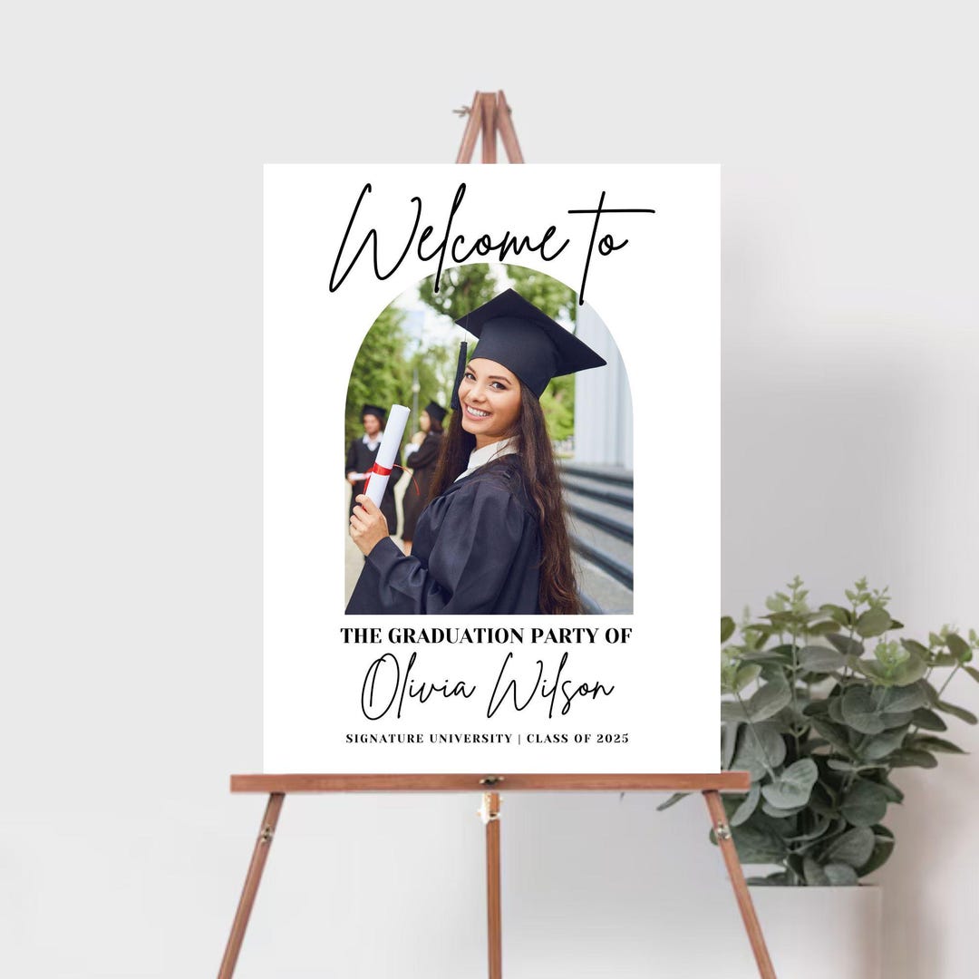 Graduation Party Welcome Sign Template, Photo Graduation Welcome Poster ...