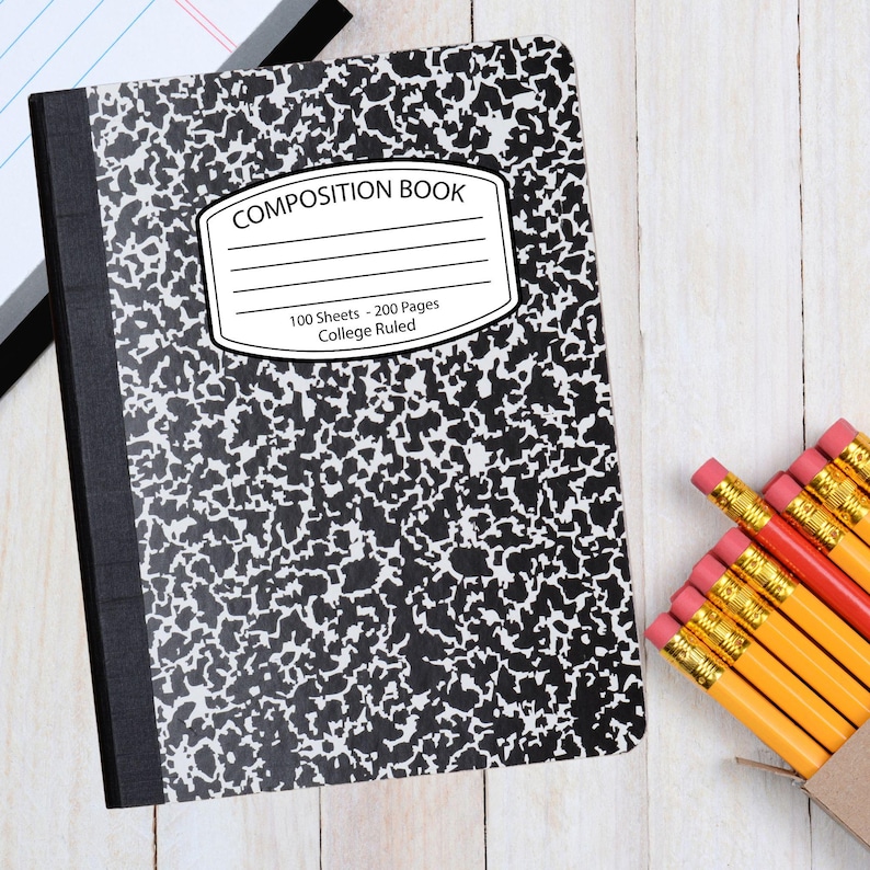 20 Composition Book Label Svg Bundle, Composition Notebook Labels ...
