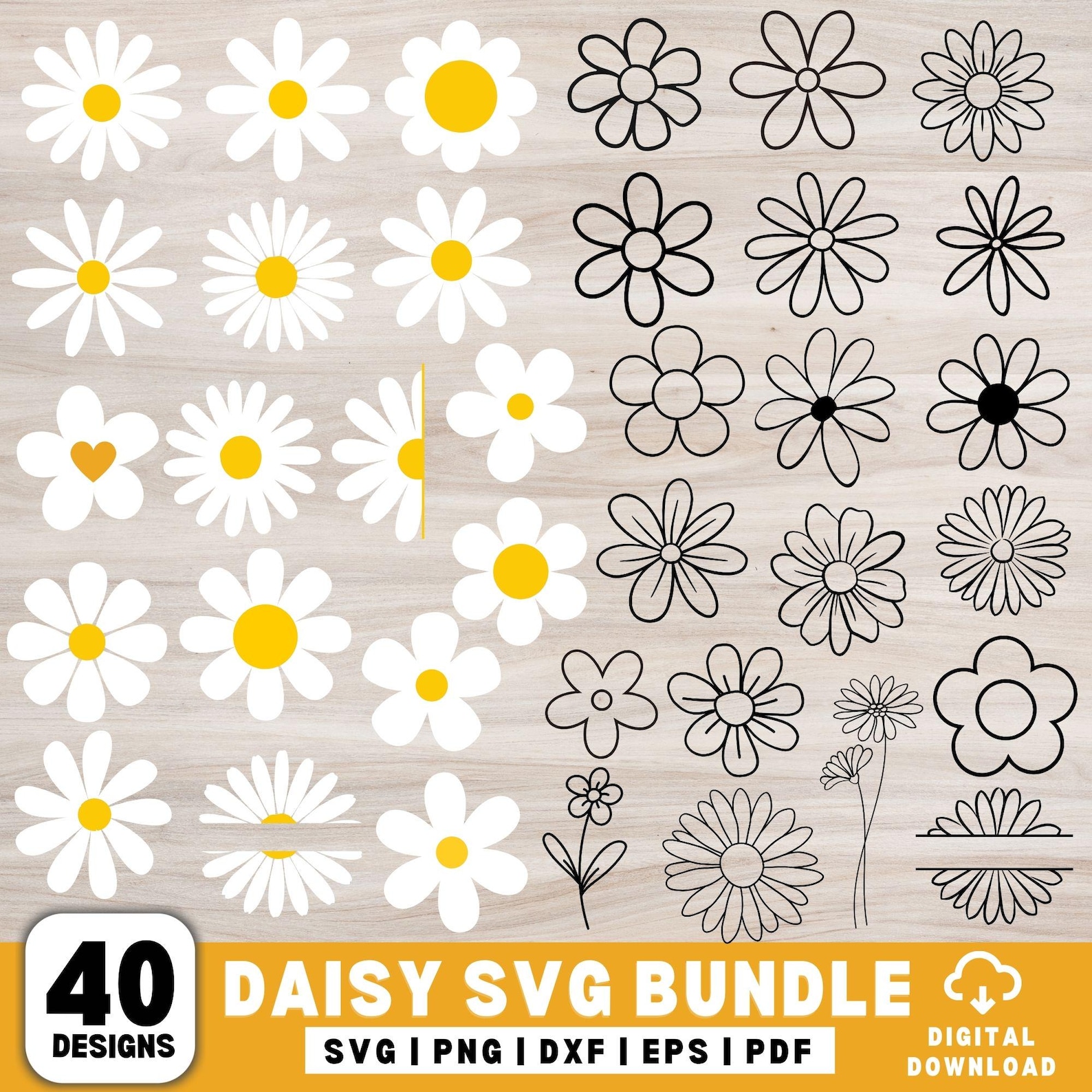 Daisy Svg Bundle, Daisy Flowers SVG, Daisy Flower Clipart, Flower Svg ...