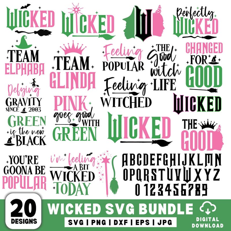 Elphaba Glinda Silhouette Svg - Etsy