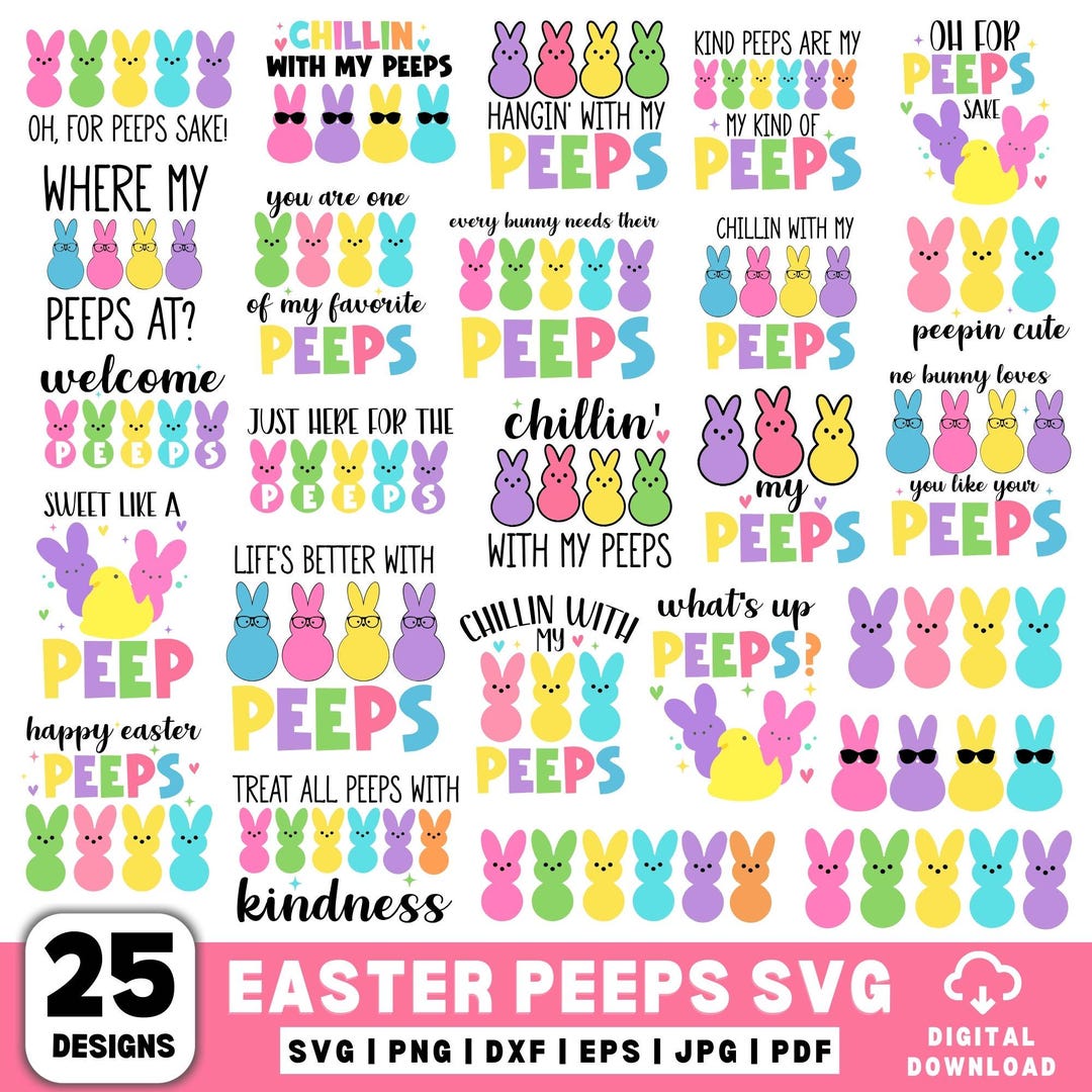 Easter Bunny Peeps Svg, Peeps Svg, My Peeps Svg, Kids Easter Svg ...