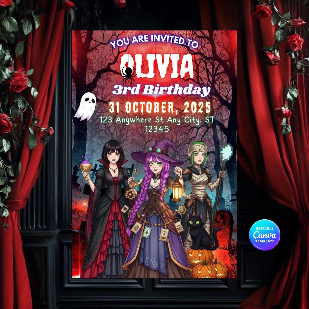 Editable K-pop Demon Hunters Costume Party Invitation Template ...