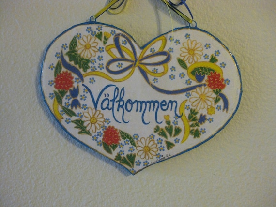 Välkommen Sign Swedish Welcome Sign Handcrafted | Etsy